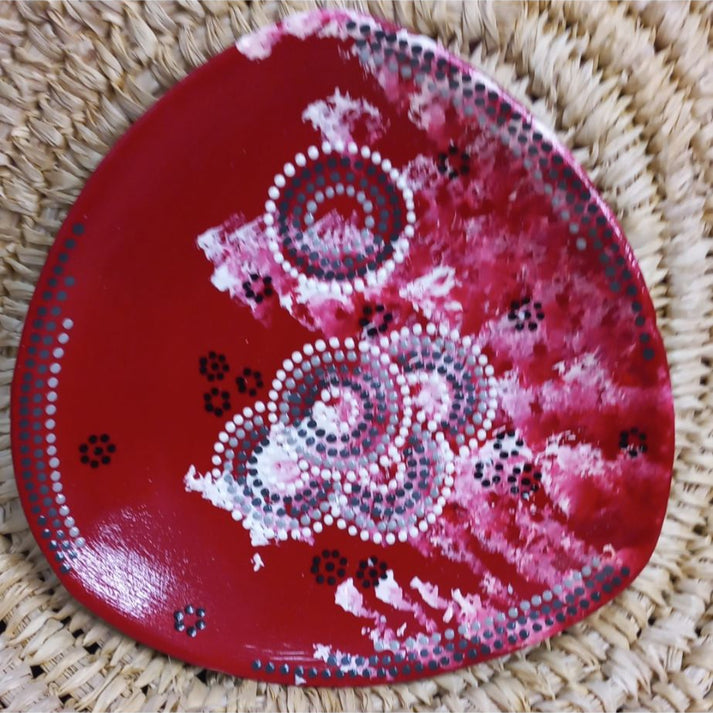 Boxed large tri plate hand painted – dreamtimeartistry